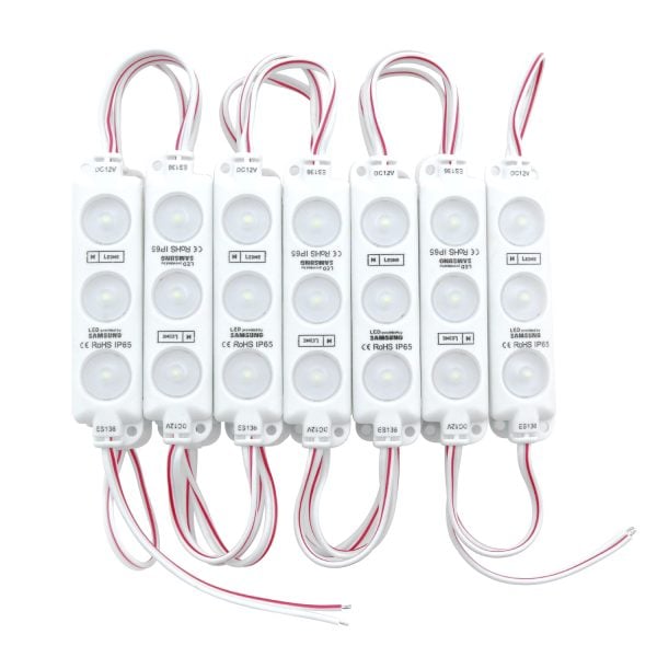 Chaîne de 20 Modules de 3 LED SMD Samsung 12V DC 1W • IluminaShop France